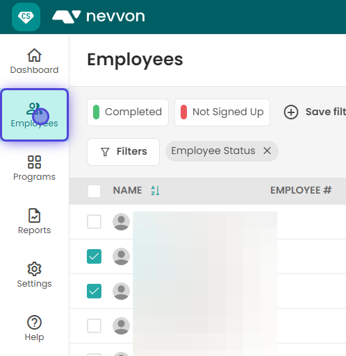 Adding an employee to a program