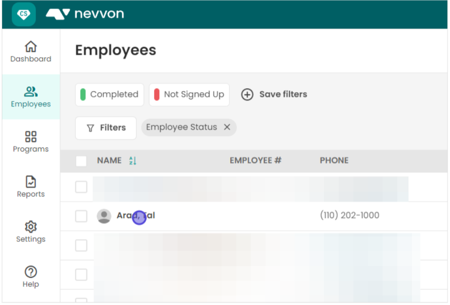 Adding an employee to a program