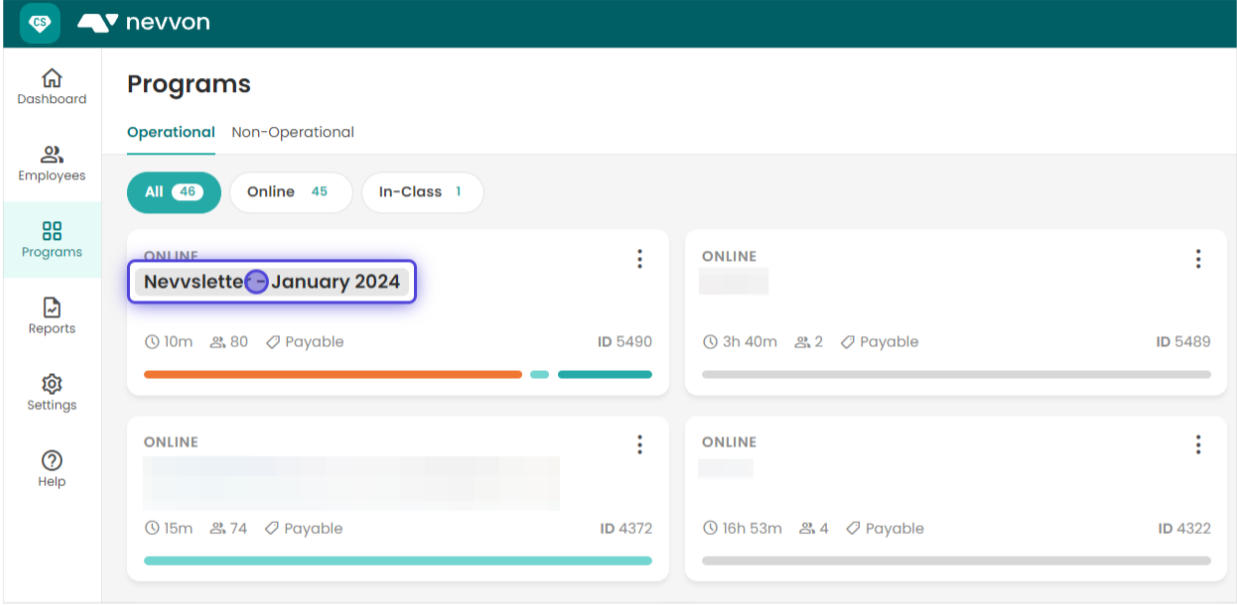 Adding an employee to a program